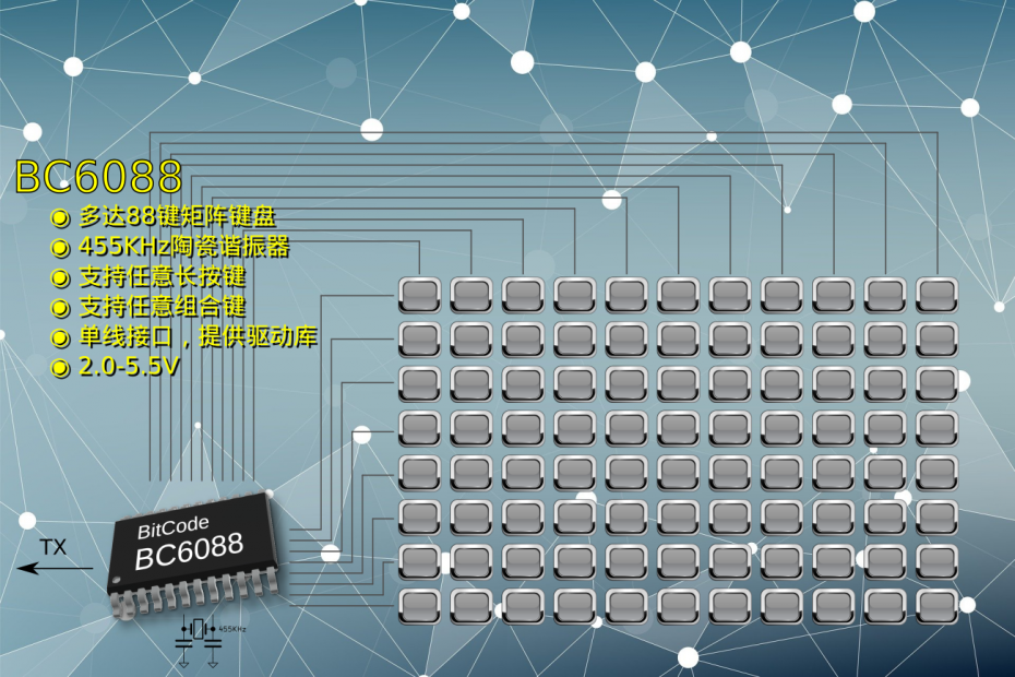 BC6088 88键键盘接口 - BitCode